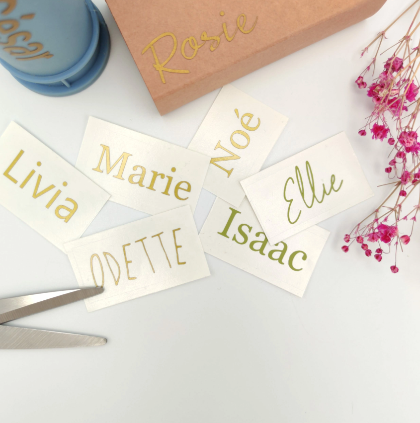 Uitgesneden naamstickers (20 stuks) - labelE