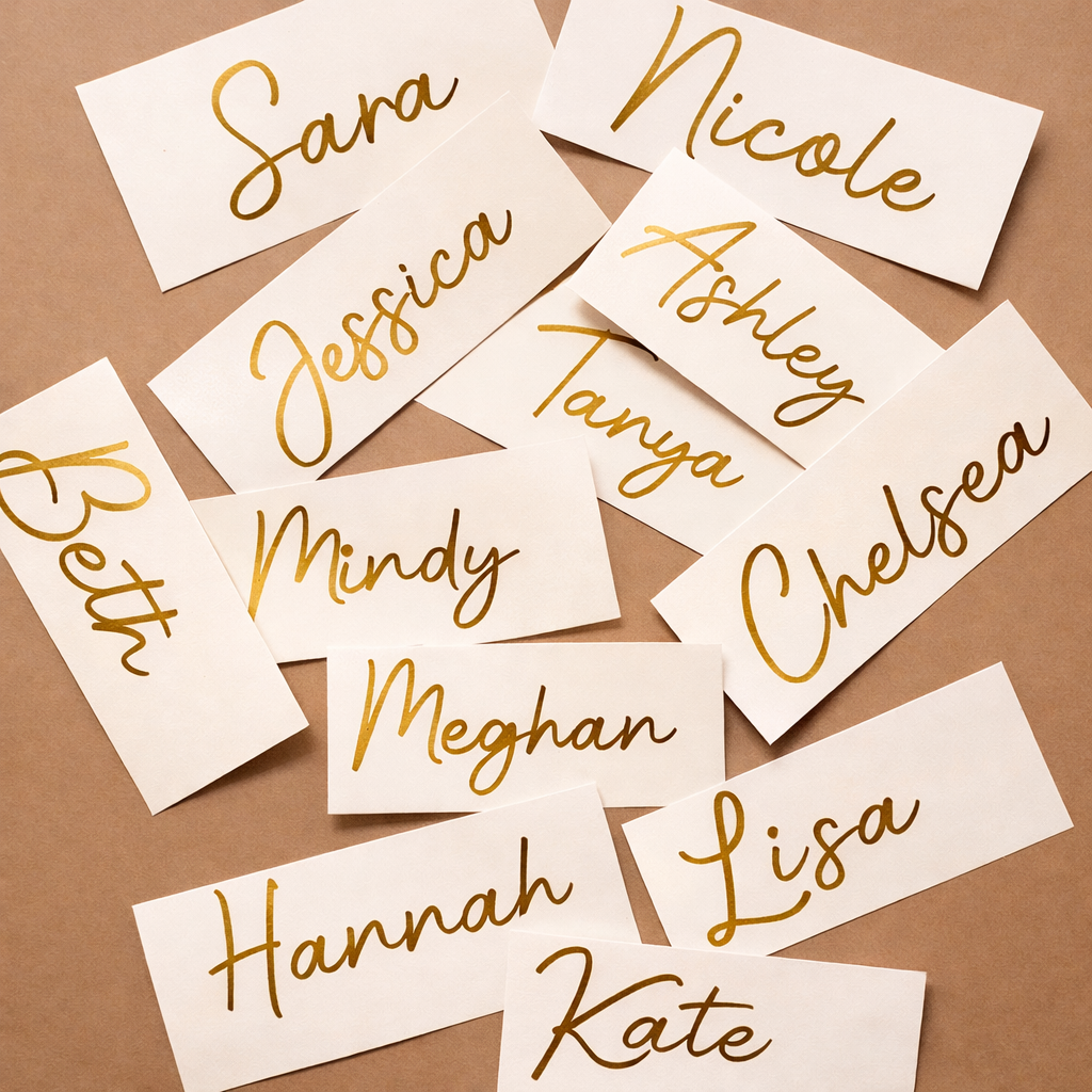 Uitgesneden naamstickers (20 stuks) - labelE